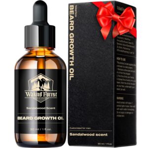 waking forest beard oil, [thicker beard] beard growth oil sandalwood with vitamin e、rosemary、castor beard oil for men growth, softens & strengthens beard serum