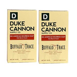 duke cannon supply co. big american bourbon bar soap, bourbon oak barrel, 10 oz (2 pack)