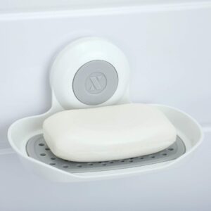 slipx solutions patented strong hold soap saver, suction cup soap holder, must have universal kitchen & bathroom shower accessories, white