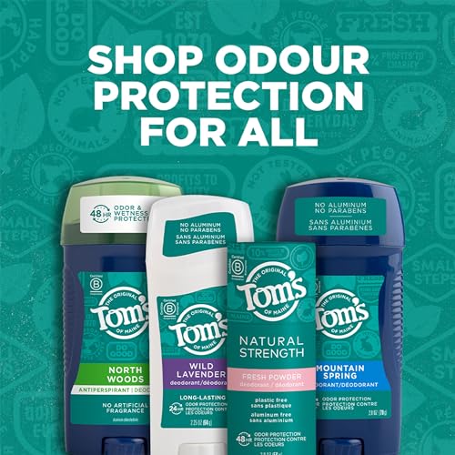 Tom's of Maine Antiperspirant Deodorant for Men, North Woods, 2.8 oz, Pack of 3 (Packaging May Vary)