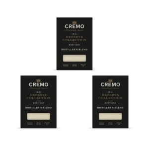 cremo exfoliating body bars distiller's blend (reserve collection) - a combination of lava rock and oat kernel gently polishes while shea butter leaves your skin feeling smooth & healthy (pack of 3)