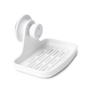 Umbra Flex Soap Dish with Patented Gel-Lock Technology Suction Cup, White