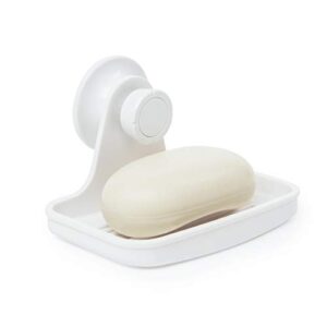 Umbra Flex Soap Dish with Patented Gel-Lock Technology Suction Cup, White