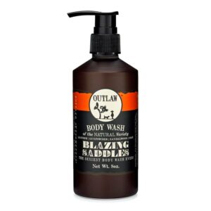 blazing saddles - the sexiest natural body wash ever - western leather, gunpowder, sandalwood, and sagebrush - men's or women's body wash - 8 fl. oz. - outlaw