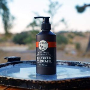 Blazing Saddles - The Sexiest Natural Body Wash Ever - Western Leather, Gunpowder, Sandalwood, and Sagebrush - Men's or Women's Body Wash - 8 fl. oz. - Outlaw