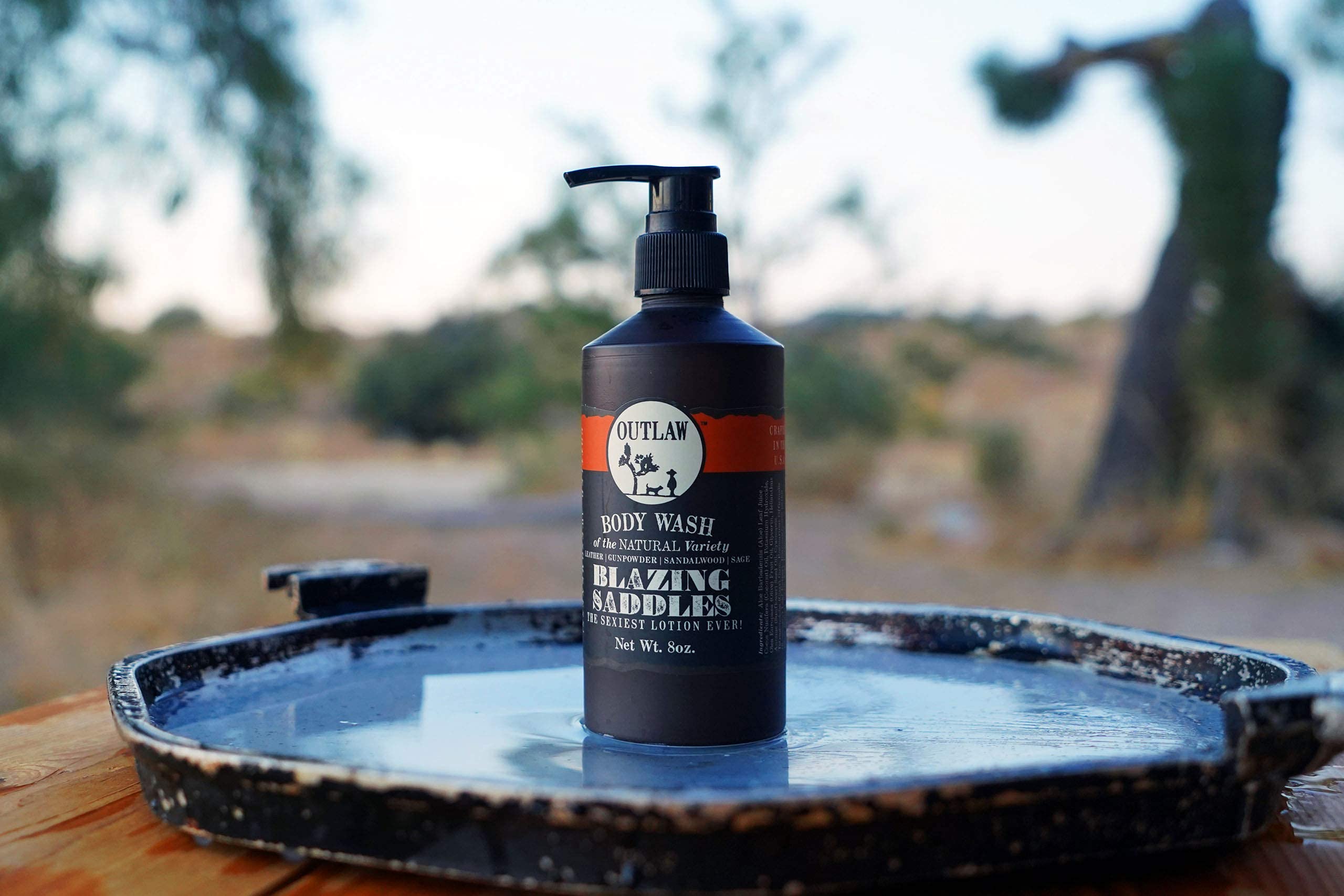 Blazing Saddles - The Sexiest Natural Body Wash Ever - Western Leather, Gunpowder, Sandalwood, and Sagebrush - Men's or Women's Body Wash - 8 fl. oz. - Outlaw