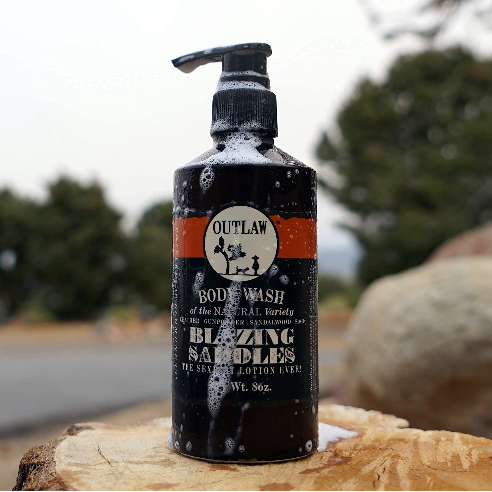 Blazing Saddles - The Sexiest Natural Body Wash Ever - Western Leather, Gunpowder, Sandalwood, and Sagebrush - Men's or Women's Body Wash - 8 fl. oz. - Outlaw