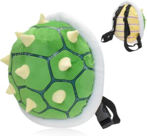 zhypff green backpack ultra yellow spiked turtle shell backpack role play costume accessory prop soft stuffed cartoon toy 11.4 inch