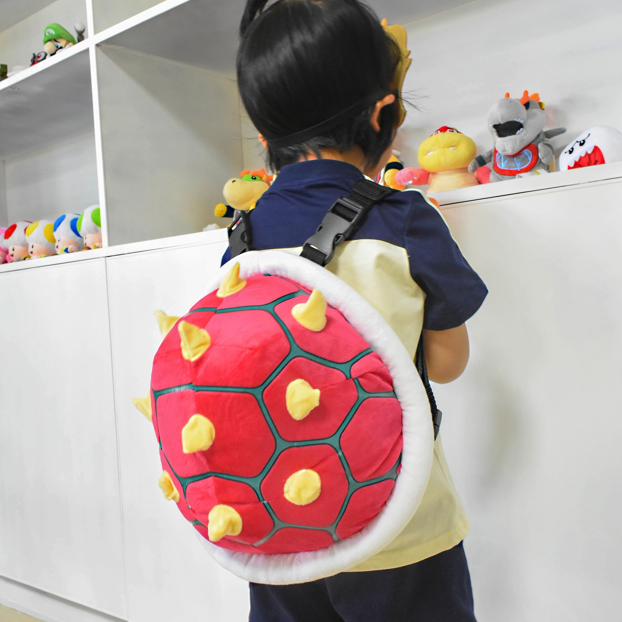 RGVV Red Koopa Troopa Backpack with Dorsal Spines Turtle Shell Red Soft Stuffed Cartoon Toys 11.5“