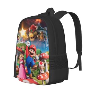 FNASFIA Super Cute Bros Backpack Pencil Case Lunch Bag 3 Piece Set Cartoon Backpack Boys And Girls' Backpack 3D Backpack