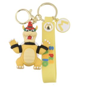 MARALICIA Keychain 3D Mario Friends Pendant Charm for Super Boys and Girls Keyring for Backpack,Handbag,Purse (Friend-Bowser)