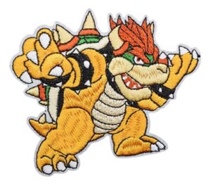 bowser game character embroidered 3.75" tall iron on patch