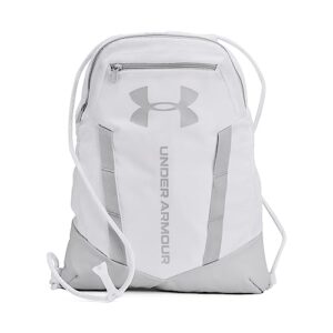 under armour unisex-adult undeniable sackpack, (100) white/halo gray/halo gray, one size fits most