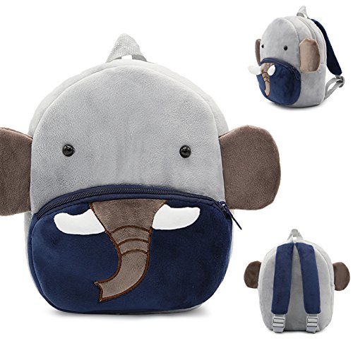 KTKA Cute Toddler Backpack Stuffed Cartoon Animal Mini Schoolbag For 1-5 Year Old Boys And Girls (Elephant-S)