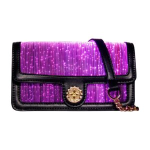 lumisonata led bags light up purse 7 colors festival evening clutch luminous crossbody bag glow handbags leather shoulder bag