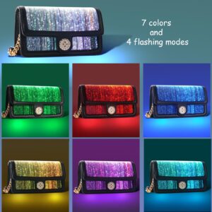 lumisonata LED Bags Light up Purse 7 Colors Festival Evening Clutch Luminous Crossbody Bag Glow Handbags Leather Shoulder Bag