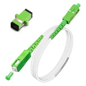 bangun sc/apc to sc/apc fiber optic internet cable, armored single mode patch cable, fiber optic jumper optical patch cord - simplex - 9/125um - os1/os2 compatible, lszh white, 1m