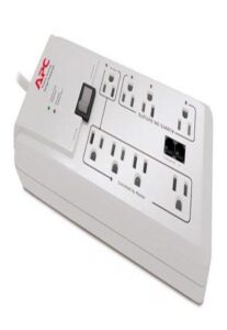 apc p8gt 8 outlets 120v power-saving home/office surgearrest with phone protection white, 9.1 x 14.0 x 1.5