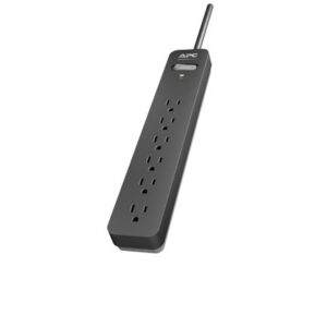 APC 6-Outlet Surge Protector Power Strip, PE63, 540 Joule Black