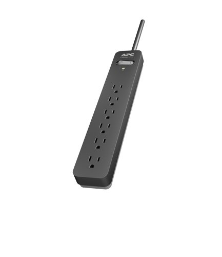 APC 6-Outlet Surge Protector Power Strip, PE63, 540 Joule Black