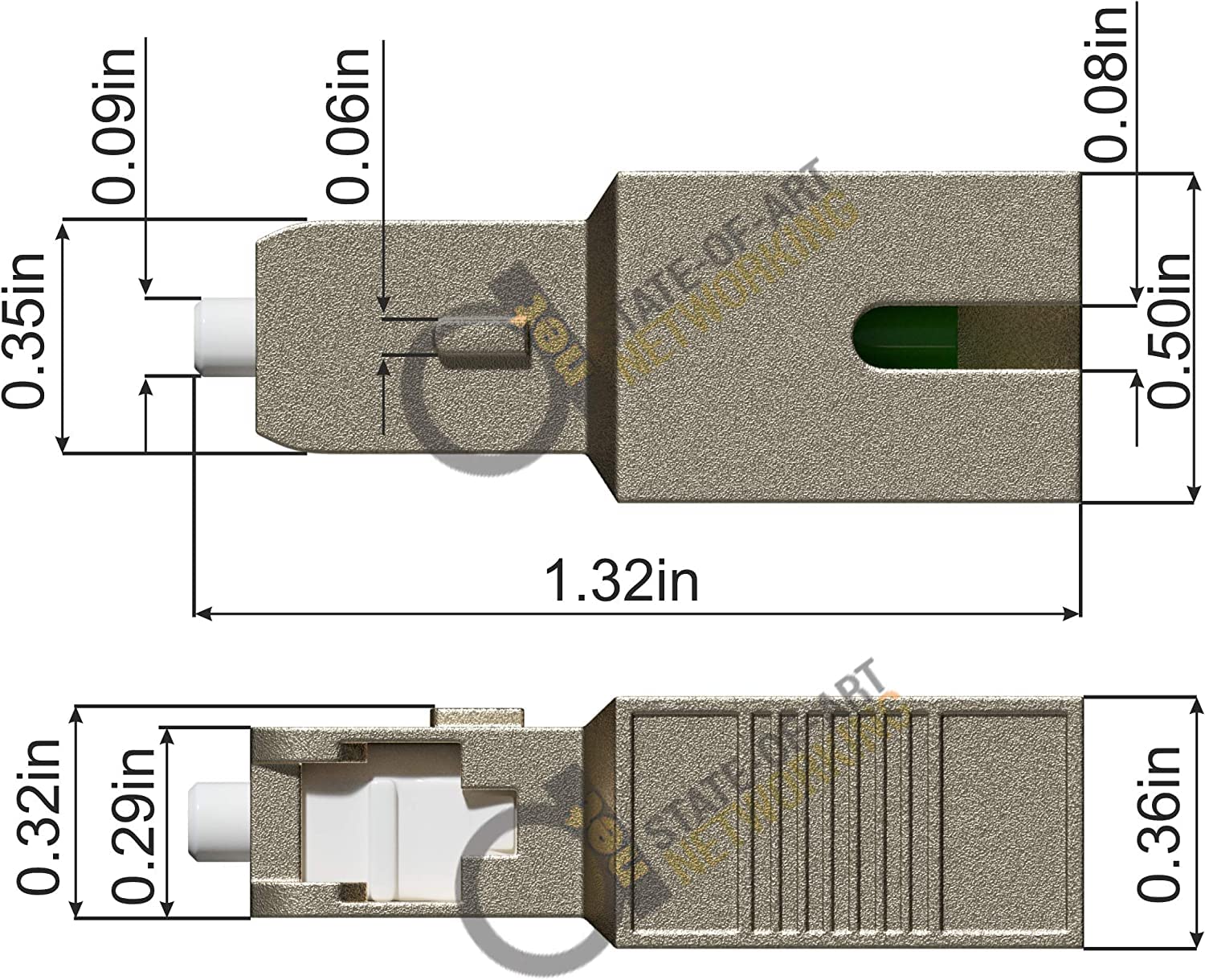 SC APC Female to SC APC Male Adapter | Port Protector | Single Mode SM 9/125 - Hybrid Fixed Type Adapter - no Loss 0dB - Fiber Optic Optical Adapter SC APC to SC APC