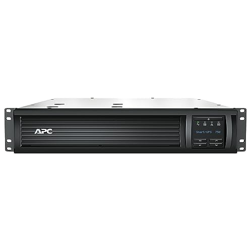 APC 750VA Smart UPS with SmartConnect and Network Card, SMT750RM2UCNC, Rackmount 2U, Sinewave UPS Battery Backup, 120V, Line Interactive Uninterruptible Power Supply