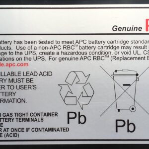 APC UPS Battery Replacement, RBC18, for APC Smart-UPS Models SC250RM1U, SC450RM1U and select others, Black