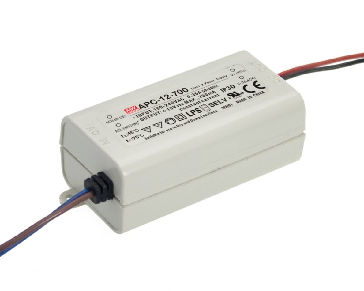 LED Driver 12.6W 36V 350mA APC-12-350 Meanwell AC-DC Switching Power Supply APC-12 Series MEAN WELL C.C Power Supply