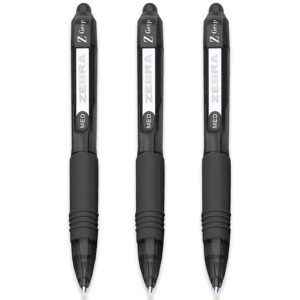 zebra z-grip smooth mini retractable ballpoint pens - 1.0mm - black - pack of 3