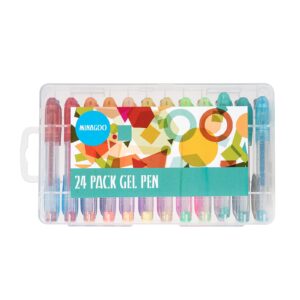 MINAGOO 24 Pack Mini Glitter Gel Pen,Tiny Pens for School,Office and Home… (1)