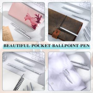 Teling 36 Pcs Small Ballpoint Pen Mini Pens Bulk 4 Inch Short Small Pens Tiny Pen Ink Ballpoint Pens for Notebook Notepads School Office(Silver)