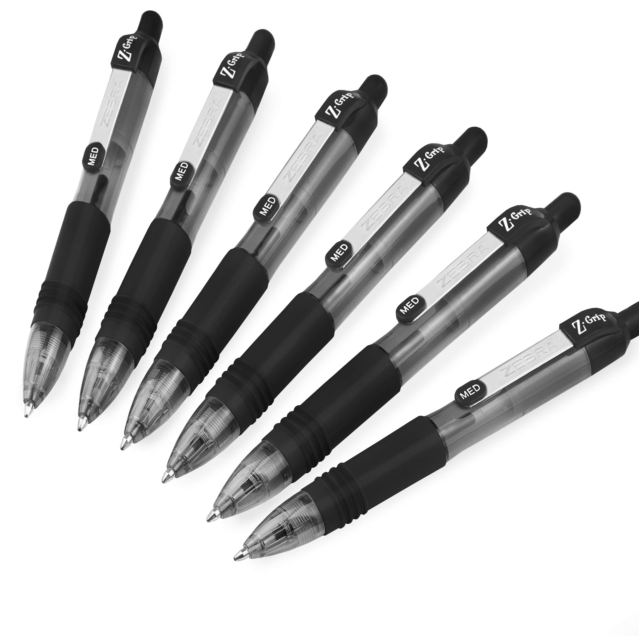 ZEBRA Z-Grip Smooth Mini Retractable Ballpoint Pens - 1.0mm - Black - Pack of 6