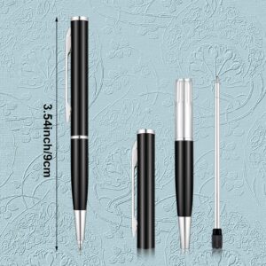 BBTO 10 Pieces Mini Pens Bulk Small Pens Short Pens Mini Metal Ballpoint Pens Thin Pens Fine Wallet Pocket Miniature Gel Ink Pens for Pockets Notebook Notepads Office School(Black)