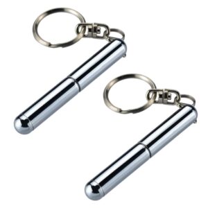 bwesoo 2pcs retractable mini pen made of stainless steel metal tool pen retractable pocket pen keychain dad gadgets, birthday, christmas for students, office staff, construction workers car keychains