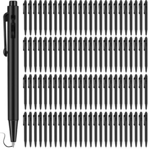 eaasty 100 pcs 4'' mini pen bulk 0.7 mm small retractable ballpoint tiny black ink pen gel pens with clip smooth writing pens for pocket school journal writing office