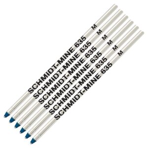 schmidt 635 mini ball pen refill - 6 pack - blue