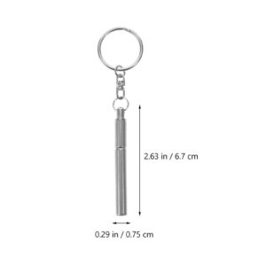 Metal Pen Pen Stainless Steel Retractable Pen Keychain: Mini Ballpoint Pen on Keychain Tiny Metal Pocket Pen with Key Ring for Carpenters Nurses Waitresses Metal Pen Pen Keychain