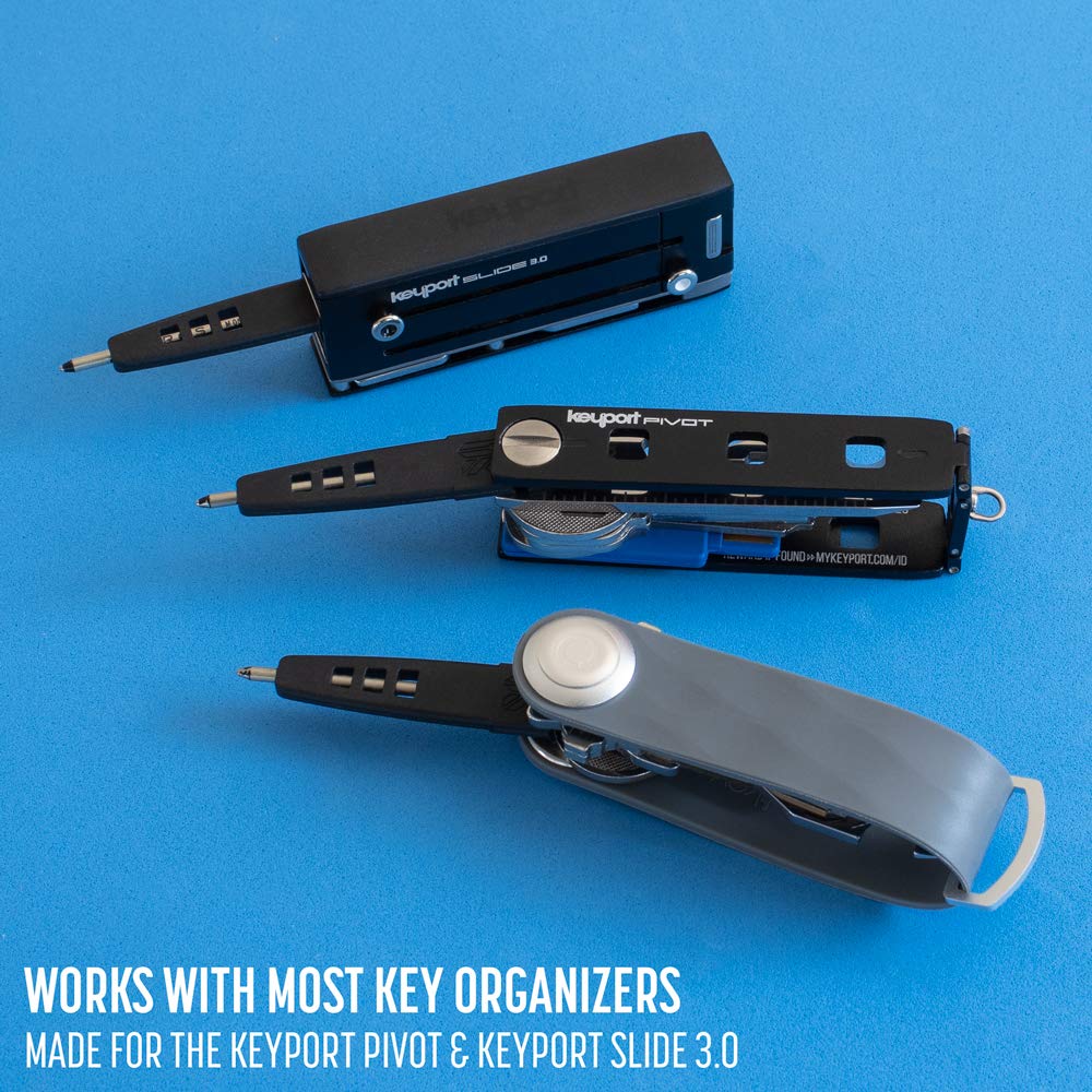 Keyport Mini Pen - Premium Small EDC Pen | Tiny Flat Pen Specifically Designed for Key Organizers and Key Holders | Uses Replaceable Troika Micro Ballpoint Pen Refills (Black Ink)