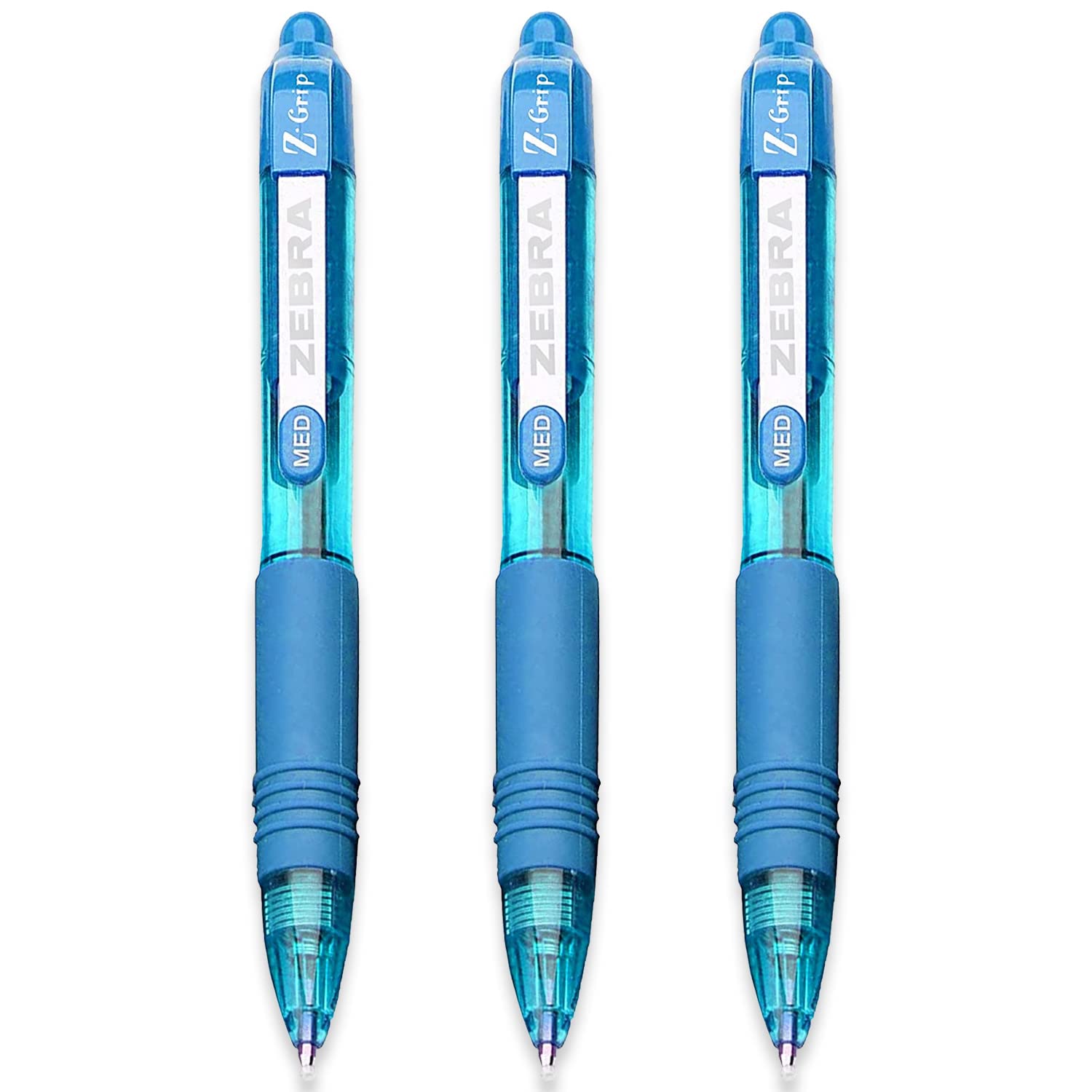 Zebra Z-Grip Smooth Mini Retractable Ballpoint Pens - 1.0mm - Light Blue - Pack of 3