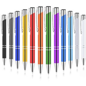 auauy ballpoint pens, 12 pcs ballpoint pens funny pen, retractable ballpoint pens, metal comfortable writing pens 1 mm black ink ballpoint pens for colleagues teachers adults students(mixed color)