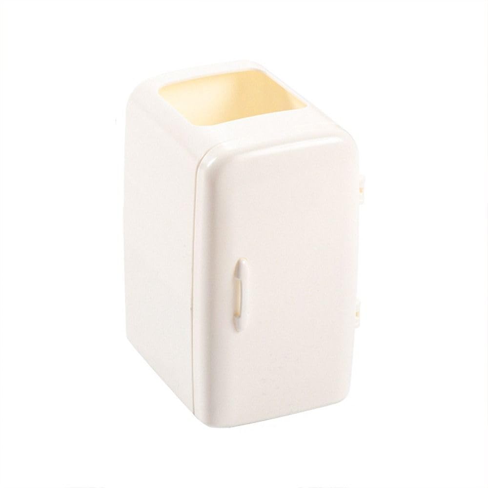 1PCS Mini Pen Holder,Portable Pen Holder Large-capacity Waterproof Storage Box Kawaii Pen Holder for Office(white)