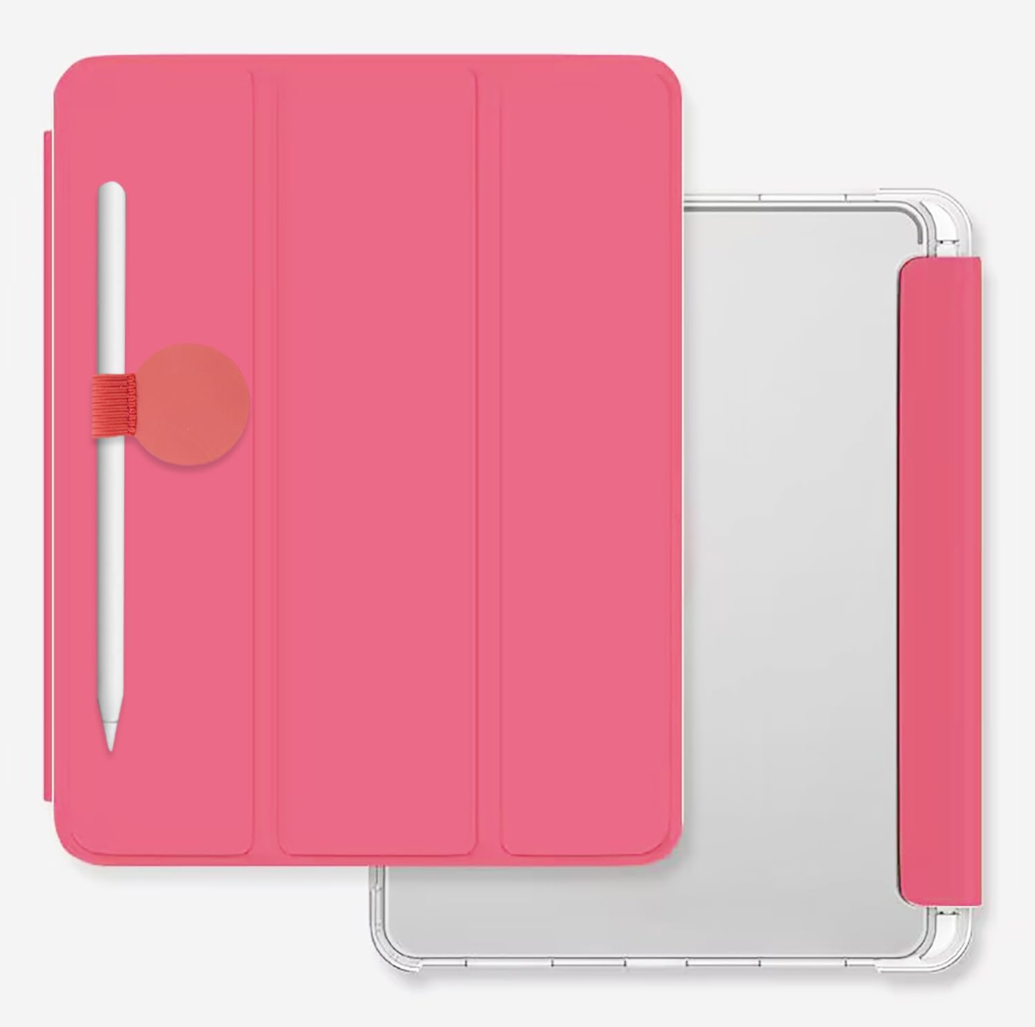 Mini Skater Round Pen Loop Holder for Notebooks Elastic Self Adhesive Leather Stylus Pencil Elastic Loops Holders Attached to Tablet Case Calendars Journals Planners Clipboard, Pack of 5 (Pink)