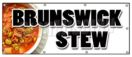 36"x96" Brunswick STEW Banner Sign Hearty Southern Style Homemade Slow Cooked