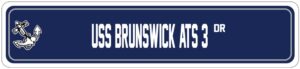 brunswick ats 3 street sign towing salvage and rescue navy ship veteran sailor