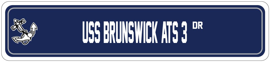 Brunswick ATS 3 Street Sign Towing Salvage and Rescue Navy Ship Veteran Sailor