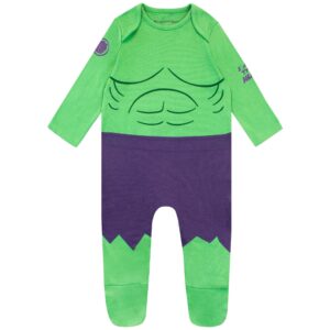 Marvel Baby Boys Avengers The Incredible Hulk Sleepsuit and Hat Set Green 3-6 M