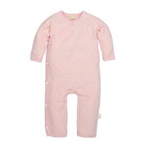 burt's bees baby baby girls romper jumpsuit, 100% organic cotton one-piece coverall sleepers, blossom quilted, 12 months us