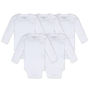 burt’s bees baby unisex baby bodysuits, 5-pack short & long sleeve one-pieces, 100% organic cotton