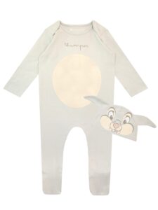 disney baby girls thumper sleepsuit and hat footies grey 6-9 m