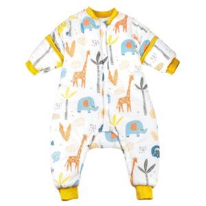 moomoo baby sleep sack baby sleeping bag with feet winter toddler wearable blanket with legs thicken 2.5 tog boy 12m-6t